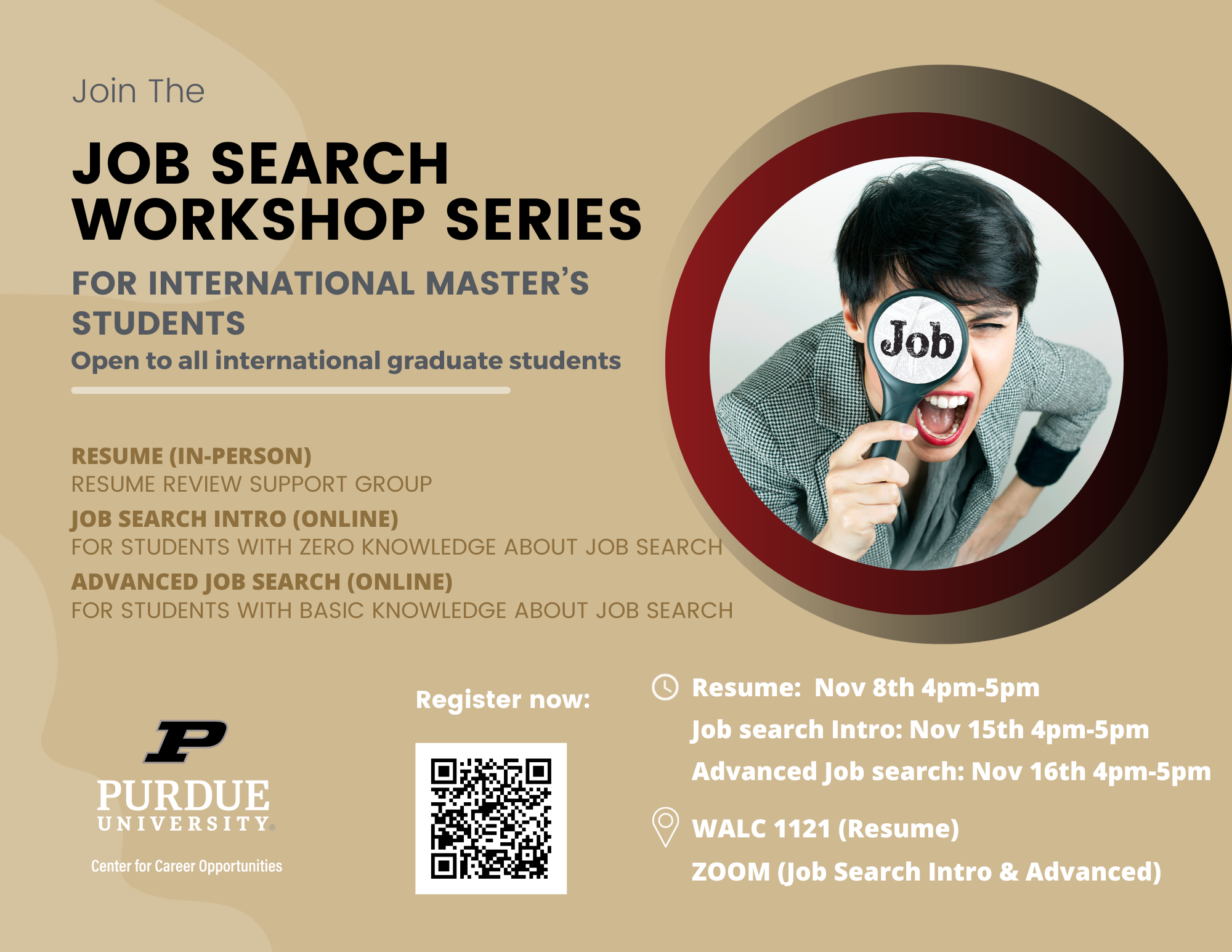 Purdue CCO-job search workshop series for international graduate students - Elmore Family School ...